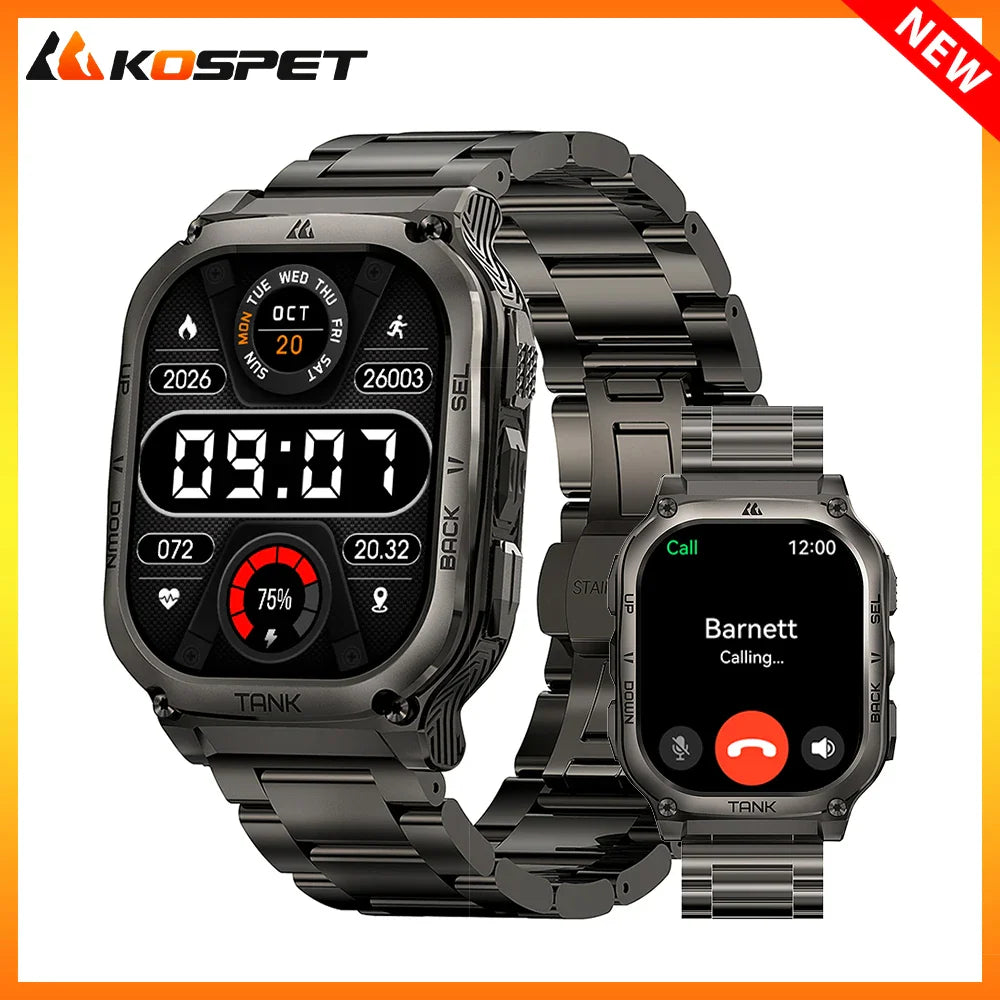 Kospet Tank M3 Smartwatch for Men with Bluetooth Call & AMOLED Display ...